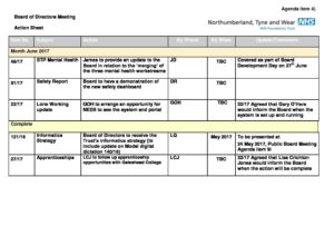 Agenda item 4 ) - Board Public Meeting Action Sheet (3) - Cumbria, Northumberland, Tyne and Wear ...