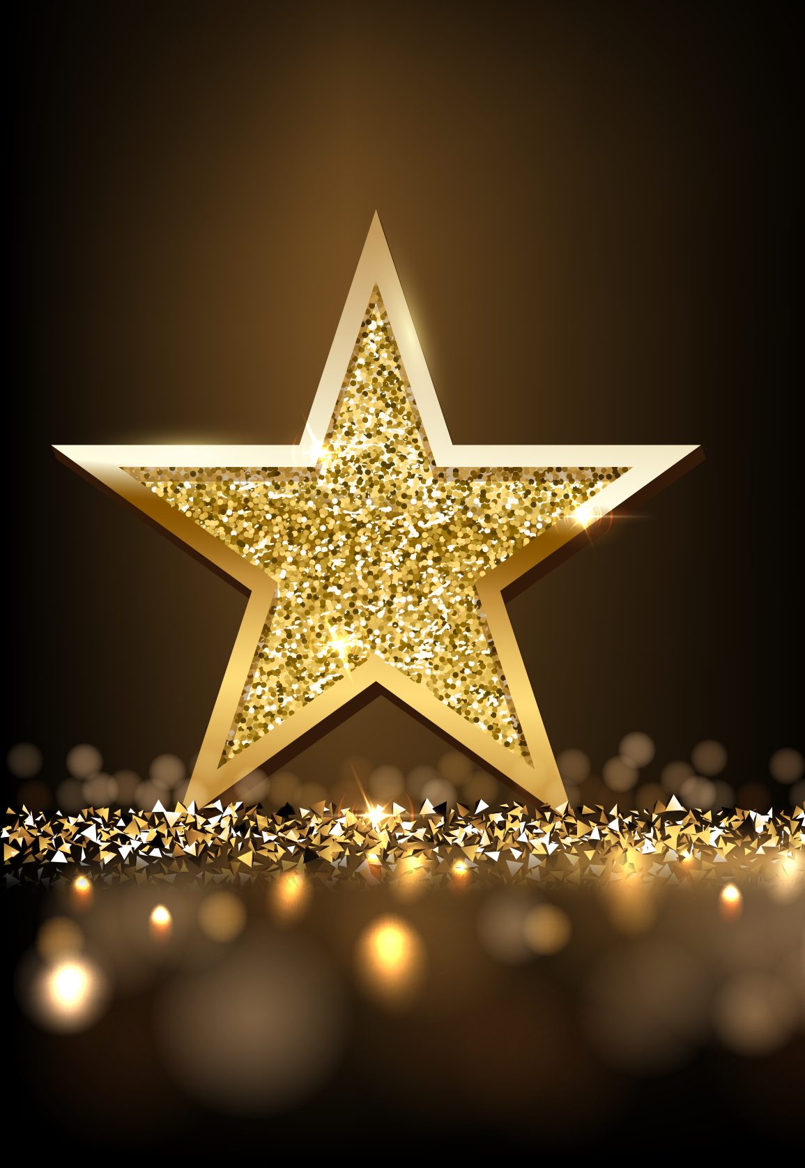 Golden,Sparkling,Star,Isolated,On,Dark,Luxury,Horizontal,Background ...