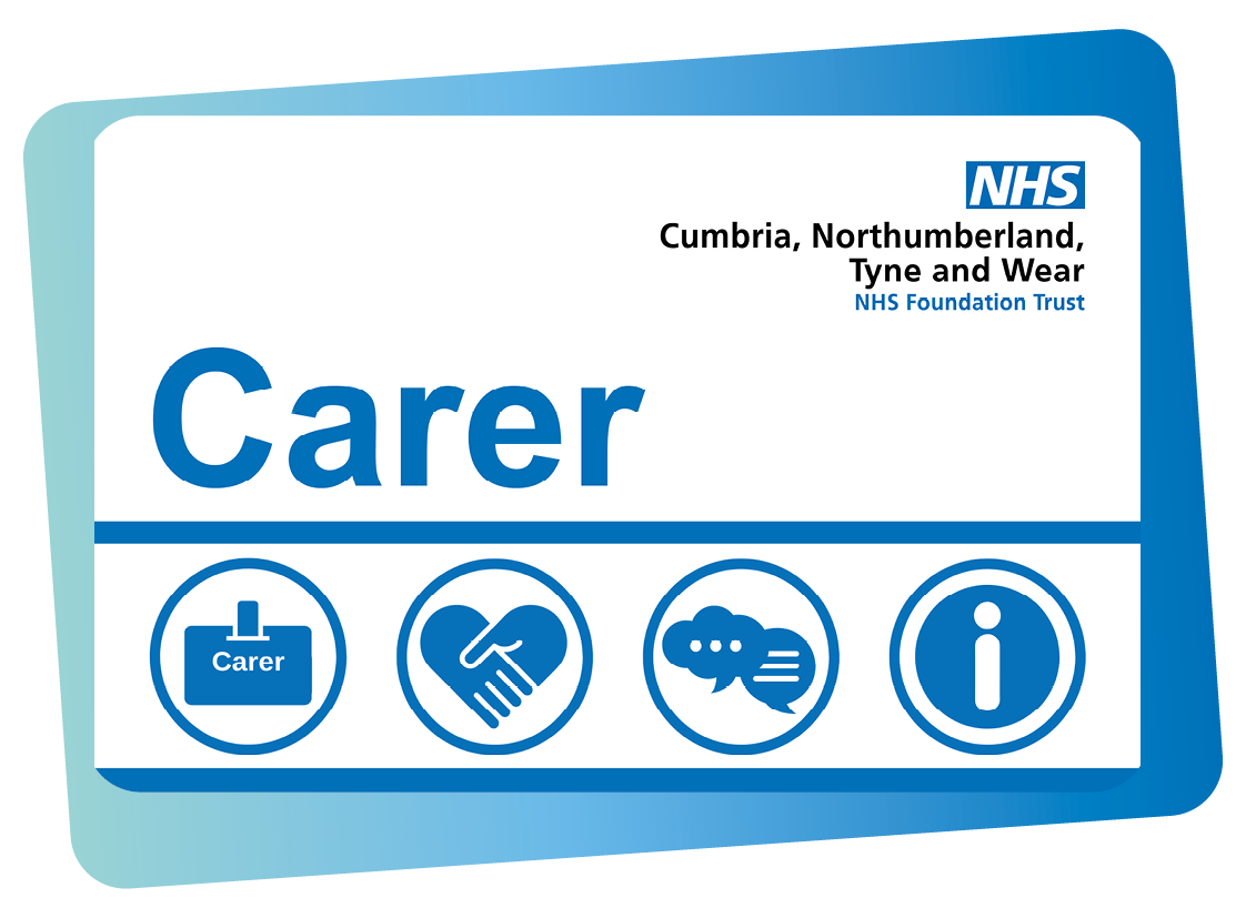 Carer card with icons and blue background - Cumbria, Northumberland ...